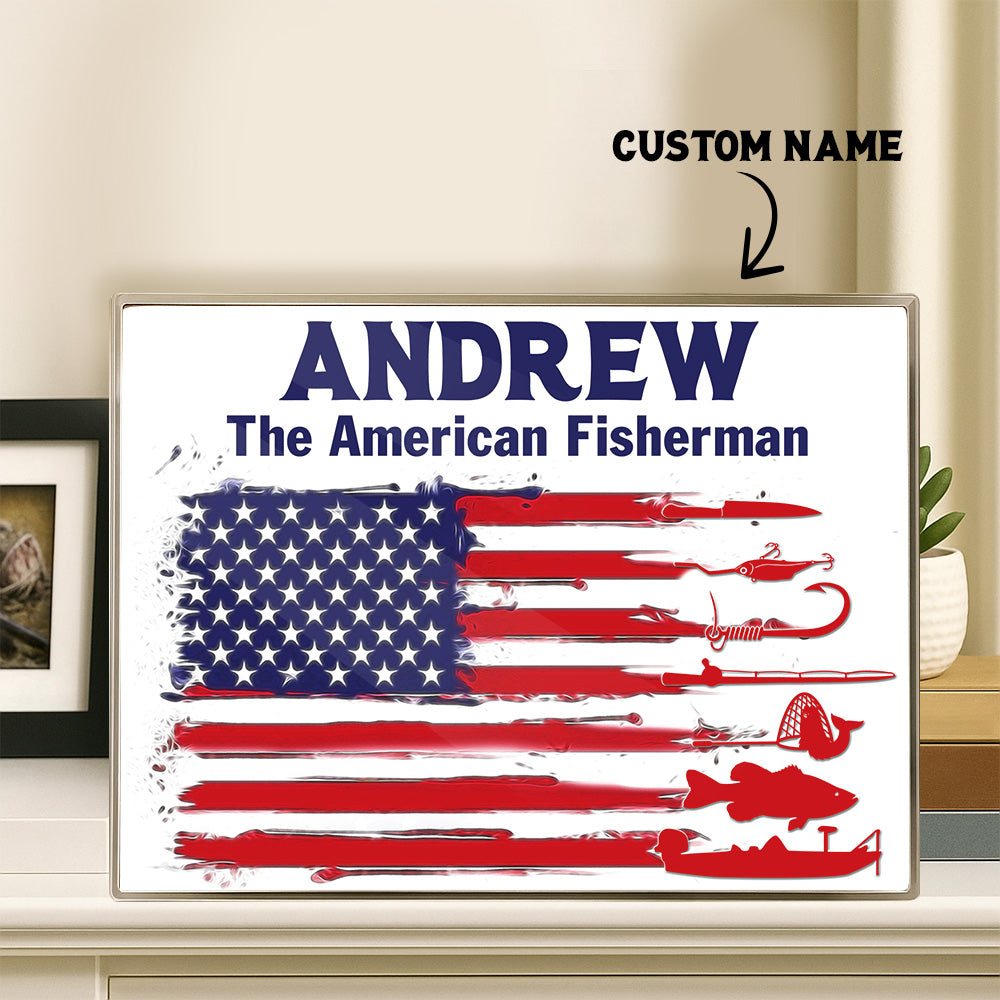 The American fisherman acrylic plaque personalized custom name