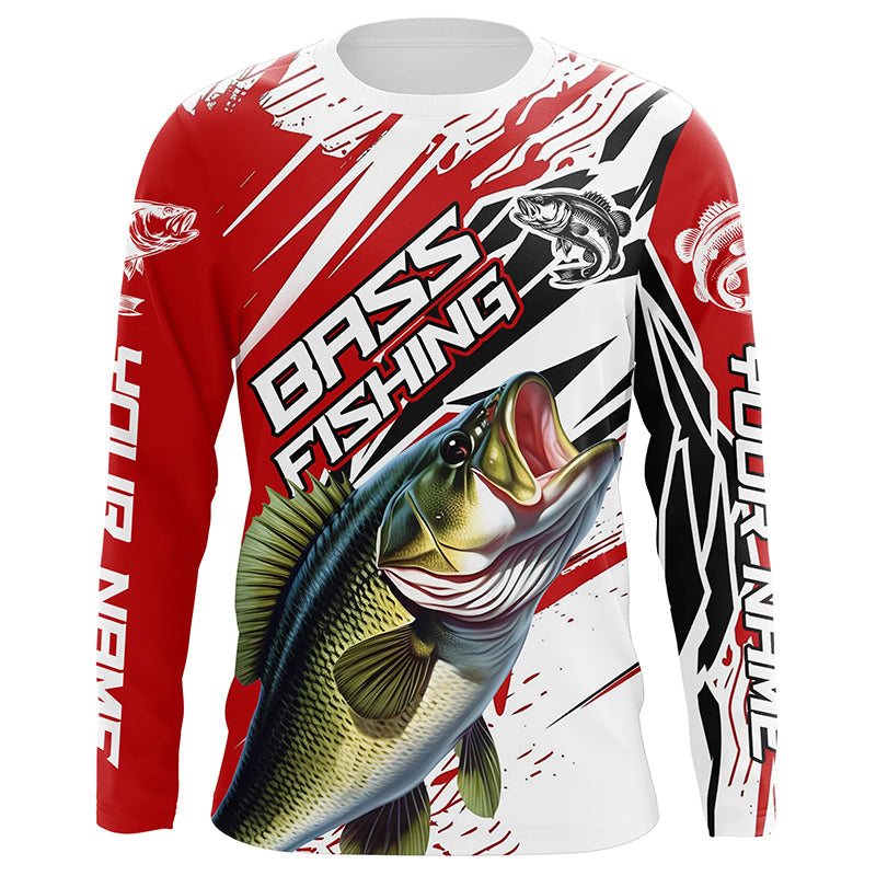 Largemouth Bass Fishing Custom Long Sleeve Tournament Shirts, Bass Fis
