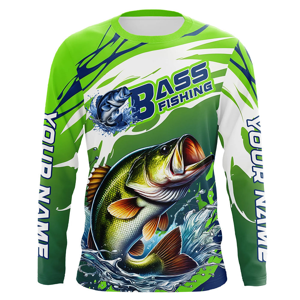 Custom Bass Fishing Jersey, Bass Long Sleeve Uv Protection Fishing Shi