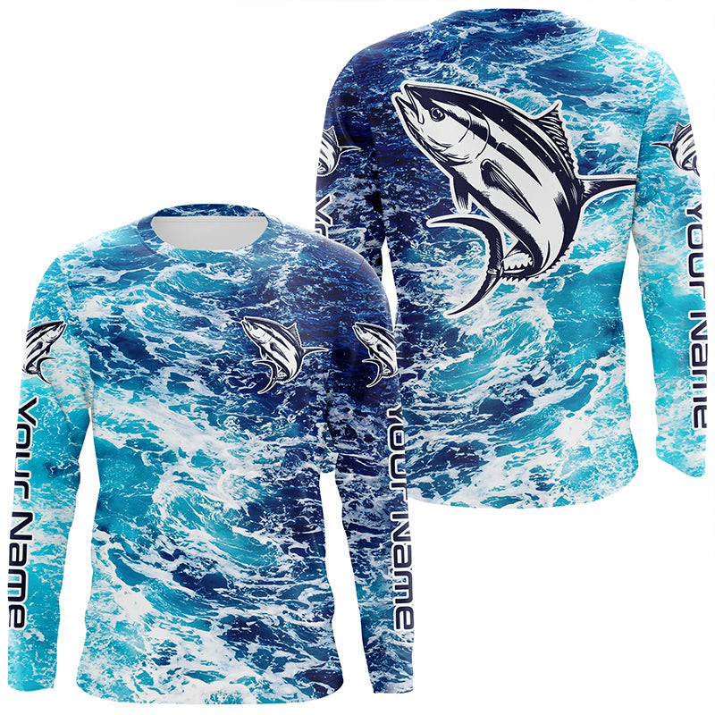 Custom Tuna Saltwater Fishing Shirts, Tuna Long Sleeve Perofmance Fish