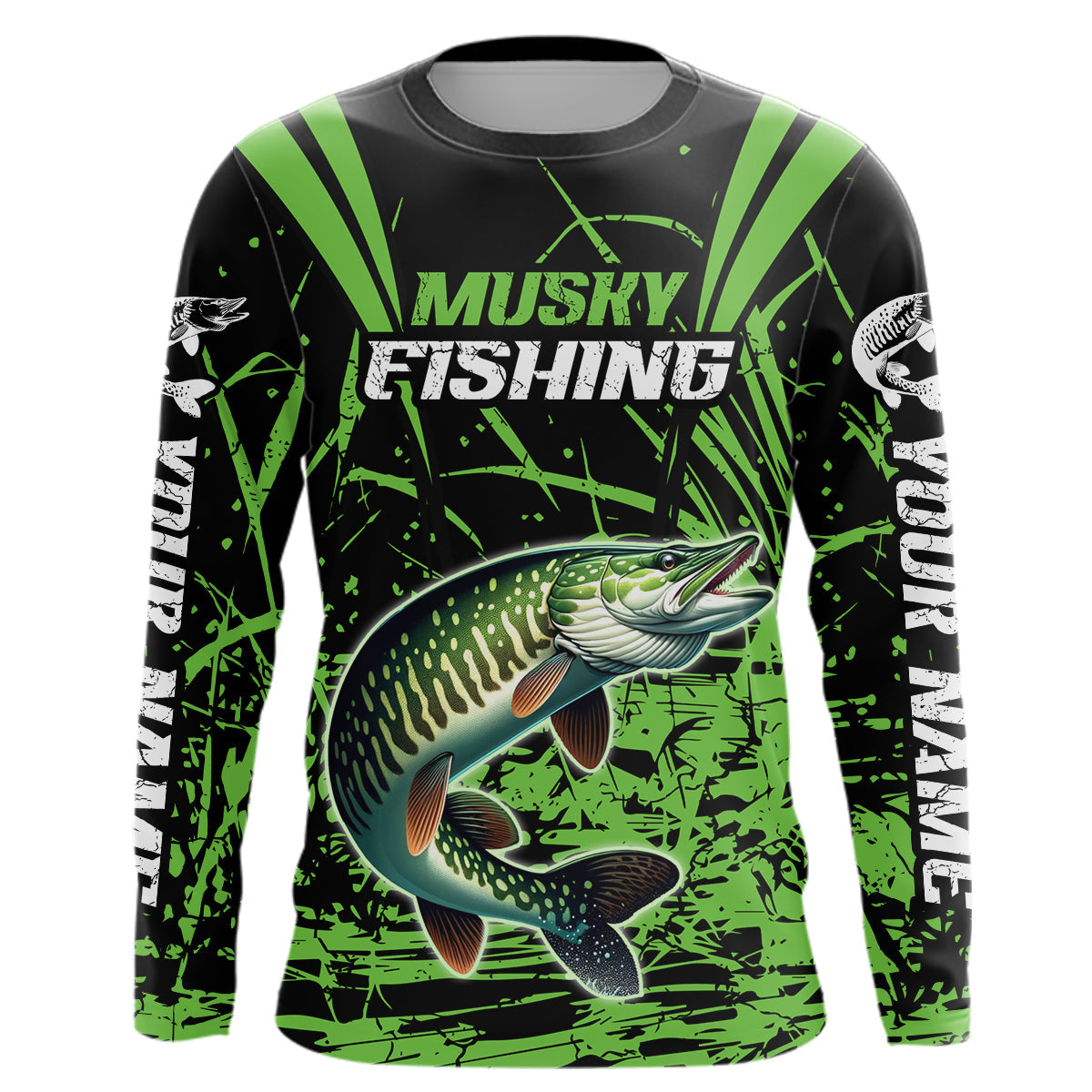 Customized Musky Fishing Long Sleeve Tournament Shirts, Muskie Fishing