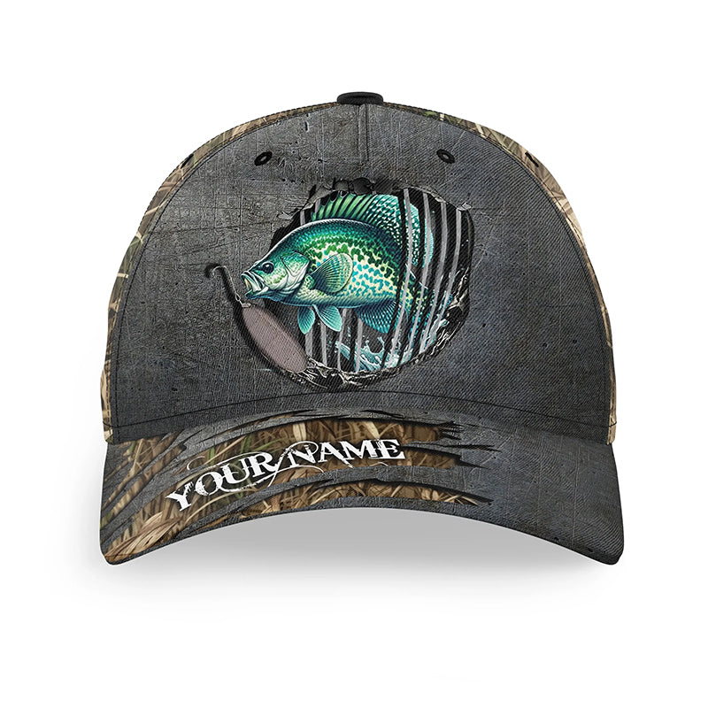 Crappie fishing camo Custom fishing hat Unisex Fishing Baseball Angler