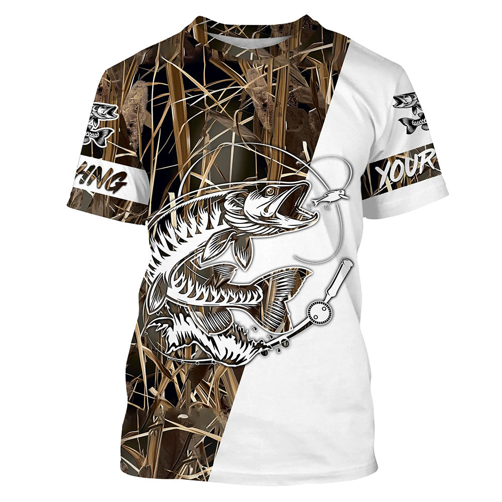 Musky ( Muskie) Fishing tattoo camo personalized Fishing T-Shirts, Mus