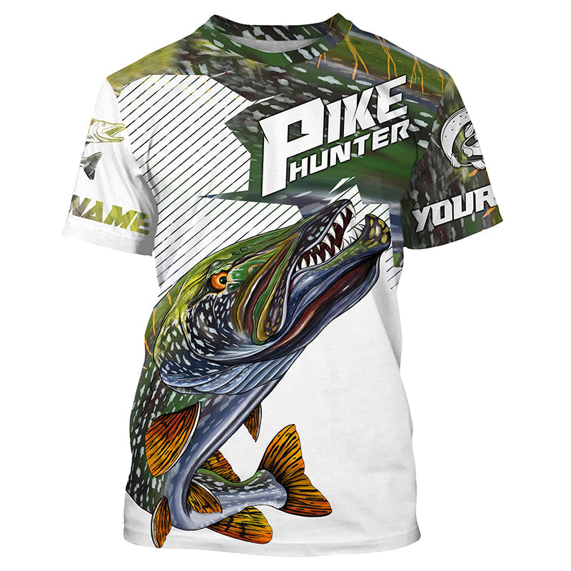 Pike Hunter Angry Pike Custom Nothern Pike Fishing Jerseys, Pike Fishi