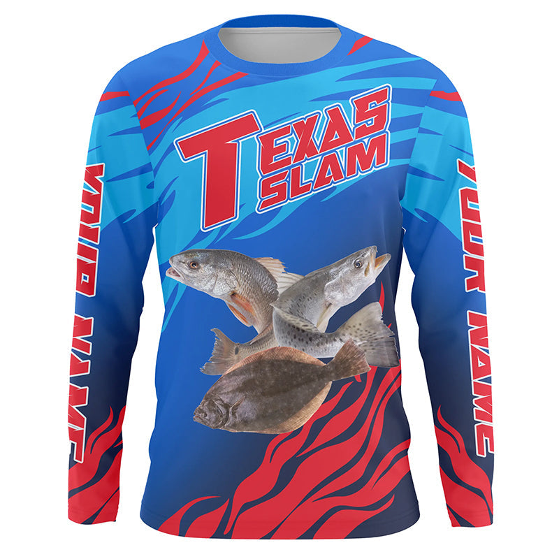 Custom Texas Inshore Slam Fishing Redfish, Trout, Flounder Long Sleeve